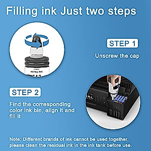 MxVol Compatible Refill Ink Bottle Replacement for Epson 512 T512 Ink Bottles for Expression Premium ET-7700 ET-7750 EcoTank Printers (5-Pack, BK/PBK/C/M/Y)