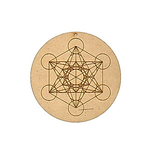 Amazing Gemstone 6" Metatron Cube Sacred Geometry Wall Art Cum Crystal Grid Mandala Wood Wall Art For Meditation And Home Decor