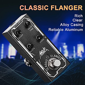 Classic Flanger Guitar Pedal, AKLOT Electric Effects Pedals Mini Single Type DC 9V True Bypass