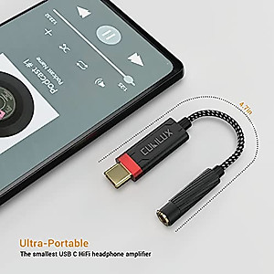 Cubilux Audio Hi-Res DAC, Portable USB C Headphone Amplifier Supports 96 KHz/24-Bit, Tiny Amplifier USB C to 3.5mm Audio Adapter for iPad 10 iPad Pro/Mini 6, Tab S7 S6, Pixel 7/7a Pixel 6 Pro 6a