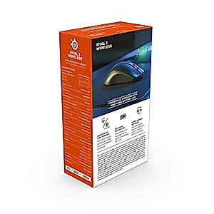 SteelSeries Rival 3 Wireless Gaming Mouse – 400+ Hour Battery Life – Dual Wireless 2.4 GHz and Bluetooth 5.0 – 60 Million Clicks – 18,000 CPI TrueMove Air Optical Sensor,Black