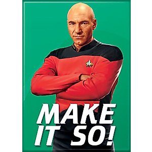 Ata-Boy Star Trek The Next Generation Jean-Luc Picard MAKE IT SO 2.5" x 3.5" Magnet for Refrigerators and Lockers