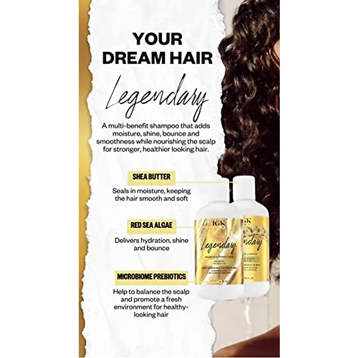 IGK LEGENDARY Dream Shampoo & Conditioner Tandem Packette | Healthy + Hydrated + Shine | Vegan + Cruelty Free | 0.46 Oz