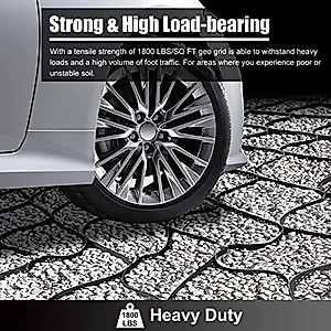 2" Thick Gravel Ground Grid 16.5ft x 33ft - Geo Grid Driveway Stabilization Grids, Gravel Retainer Grid 1885 LBS Per Sq ft, Geocell Geogrid for Walkway Driving RV Parking Slopes and Garden