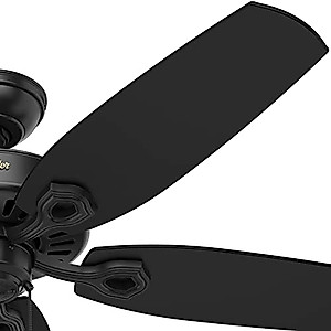 Hunter Fan Company 53243 Builder Elite Indoor Ceiling Fan with Pull Chain Control, 52", Matte Black