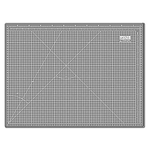 PVC A2 Cutting Mat - A2 5 Layers PVC (24L x 18W Inch) (600 x 450 mm), Colorful Self Healing Cutting Mat Craft Fabric Quilting Sewing Scrapbooking One Sided Art Project (Set of 1) UESTA (Gray)