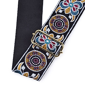 CLOUDMUSIC Handbag Strap Replacement Crossbody Strap Purse Strap for Women Girls(Embroidered Butterfly In Black)