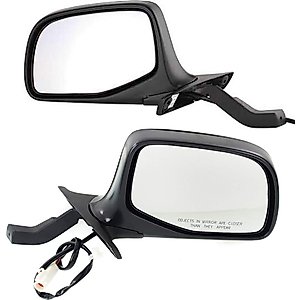 Kool-Vue Mirror Set Compatible with 1992-1996 Ford F-150, Fits 1992-1997 F-250, Fits 1992-1997 F-350, Fits 1992-1996 Bronco, Driver and Passenger Side Manual Folding, Chrome, Power Glass, Paddle Style