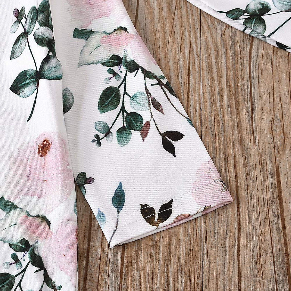 Kislio Newborn Baby Girls Boy Knotted Gown Floral Nightgown Sleeper Gown Swaddle Headband Hat Coming Home Outfit Set Pink