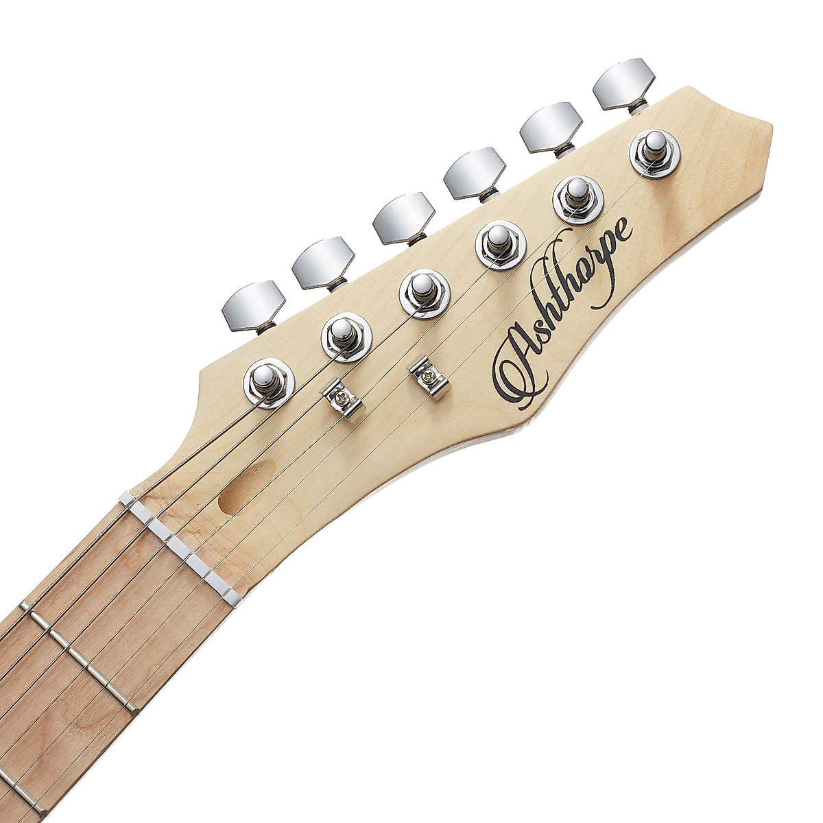 Ashthorpe 39-Inch Full-Size Electric Guitar with Humbucker Pickup (Red), Guitar Kit with Padded Gig Bag, Strap, Strings, Cable, Cloth, Picks