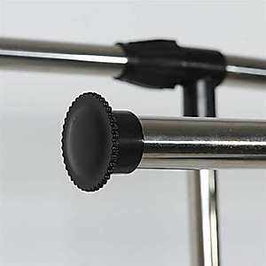 Tuklye Portable Clothing Hanging Garment Rack, Stretching Stand Clothes Rack with Shoe Shelf (Dual-bar-3)