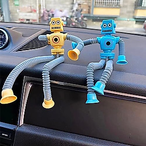 Zasnynua 4 Pieces Telescopic Suction Cup Robot Toy, Pop Tubes Fidget Toys, Party Favors Fidget Tubes Sensory Toys Funny Gift for Girls Boys