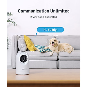 Konnek Stein 1080P Security Camera(2.4G Only), Baby Monitor 360-Degree for Home Security, Smart Home Pet Camera, with Night Vision, Compatible with Alexa & Google Assistant Home Security Camera