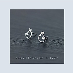 Helen de Lete Lovely Rooster Chicken Sterling Silver Stud Earrings