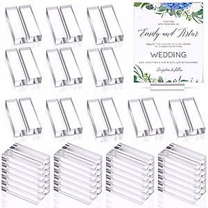100 Pcs Acrylic Place Card Holders 2 Inch Table Number Holders Clear Place Stands Acrylic Display Stand for Wedding Dinner Home Party Events Decoration