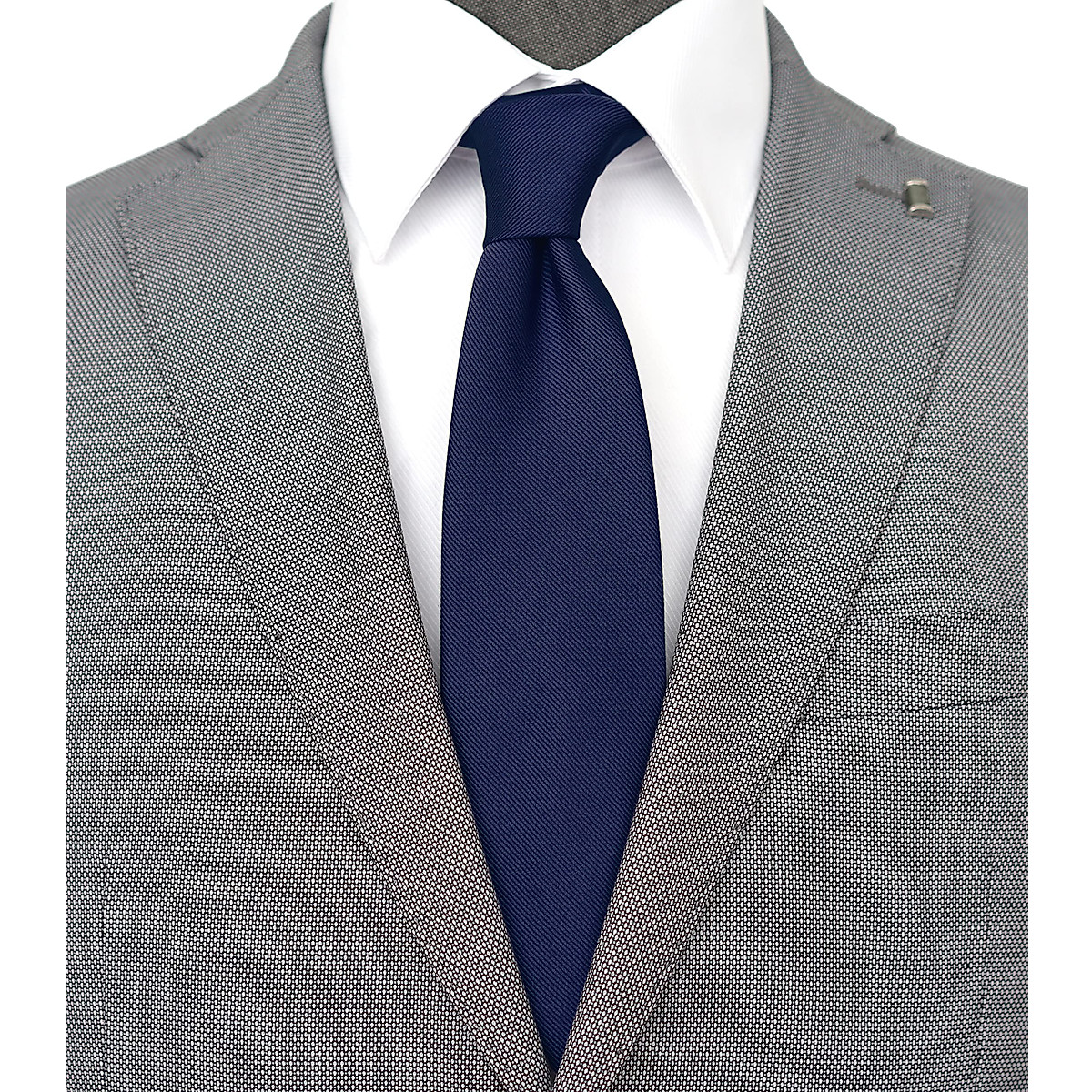 ZENXUS Extra Long Solid Tie for Men Big and Tall, Deep Navy XL Tie 63 inch