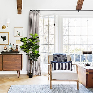 Wofair 5 Feet Artificial Fiddle Leaf Fig Tree in Planter, Faux Ficus Tree Plant for Home Garden Office Store Indoor Outdoor Decoration(Pot Included)