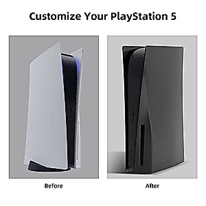 NexiGo PS5 Accessories Faceplate for Playstation 5 Disc Edition, ABS Anti-Scratch Dustproof Protective Shell Cover, Replacement Face Plate for PS5 Disc Edition (Black)