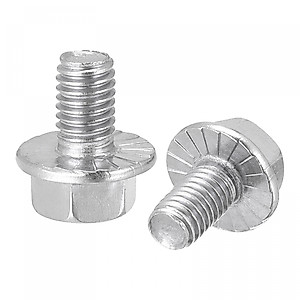 uxcell M5x8mm Hex Serrated Flange Bolts Screws Metric Thread 304 Stainless Steel 50pcs