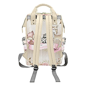 XOZOTY Woodland Forest Animal Diaper Bags Backpack Personalized Baby Bag Nursing Nappy Bag Travel Tote Bag Gifts