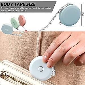 6 Packs Retractable Tape Measure + 2PCS Soft Boby Measuring Tape for Body Measurements(60-Inch), Premium Sewing Tape Double Scale Vinyl Ruler for Weight Loss Medical Tailor Fabric Cloth Knitting Craft