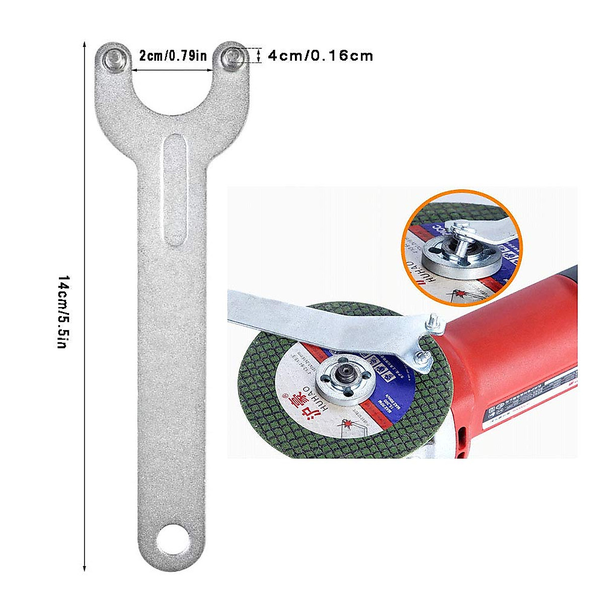 6 Pieces Grinder Flange Angle Wrench Spanner Metal Lock Nut Works with Dewalt Milwaukee 193465-4 Bosch Black & Decker Ryobi 5" 5/8-11