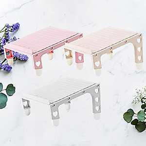 STOBAZA Heel Shoes Double-Layer Slots Bracket Home Footwear Adjustable Space Household Holder Stand Entryway Plastic Liftable Simple Kids Organizing Storage Sneakers Organizer High Saving