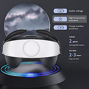 2BK Elite Strap with Battery for Q-2,5200mAh Extend 5hrs Playtime,Fast Charging VR Power,Balance&Adjustable Head Strap for Enhanced Support and Comfort in VR