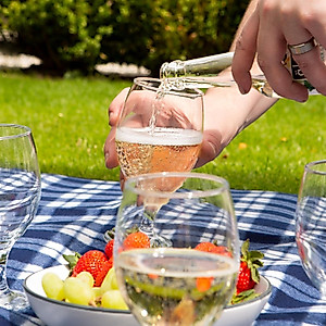 Fonteme Classic Goblet Wine Glasses with Stem (Set of 4) | Dishwasher-Safe, Lead-Free Clear Goblet for Cocktails, Wine, Margarita | Beverage Glasses for Dinner, Parties, Bars & Restaurants (16 Ounce)