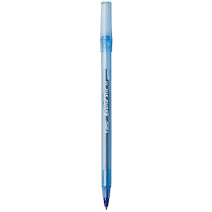 BIC PENS Large Bulk Pack of 240 Ink Pens, Bic Round Stic Xtra Life Ballpoint , Medium point 1.0 mm, 120 Black & 120 Blue Pens in Box Combo Pack