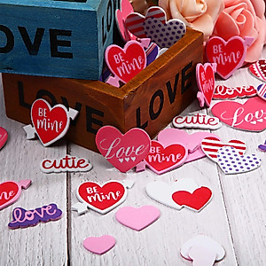 Blulu 900 Pieces Valentine's Day Heart Foam Stickers Self Adhesive Heart Shape Sticker for Wedding Valentine's Day Decoration Art Crafts