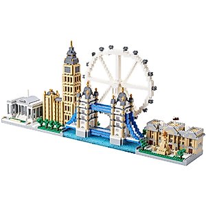 KLMEi Building Micro Mini Blocks Architecture Skylines Collection Set for Adults London Bridge Mini Bricks for Kids (3430 Pieces)