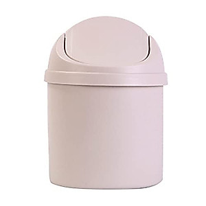 Small Bin, Mini Desk Bin PP Compact Intimate Desktop Bin with Lid Design for Home Kitchen Desk Bedroom(Purple)