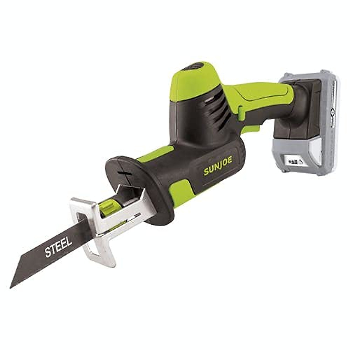 Sun Joe 24V-MPSWVG-LTE-SJG 24-Volt IONMAX Cordless All-Purpose Reciprocating Saw Kit, W/ 2.0-Ah Battery + Charger, 4-Cutting Blades, For Wood & Metal