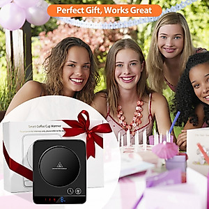 Misby Mug Warmer, Coffee Warmer & Cup Warmer for Desk with 3 Temp Settings, Auto On/Off Gravity-Induction Smart Coffee Mug Warmer Fast Heating Coffee, Beverage, Milk and Tea for Home Office,Black