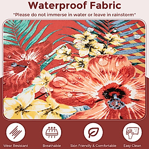 IN4 Care Indoor/Outdoor Chair Cushions 17"X16"X2" with Ties for Dining Chairs Set of 4, Waterproof U-Shaped Chair Pads, Foam Seat Cushions for Patio Kitchen Garden Office-Chili Red Floral