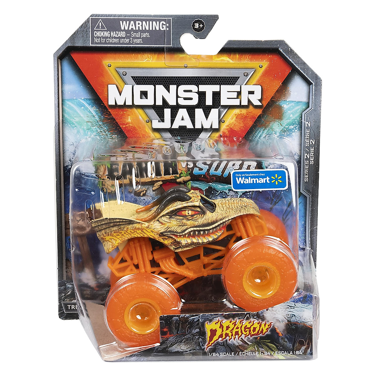 Monster Jam Earth vs Surf Series 1:64 Scale Diecast Truck Dragon (Earth)