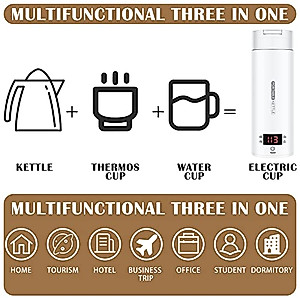 Travel Kettle Electric Small Stainless Steel Portable Electric Kettle for Boiling Water Travel Tea Kettle Automatic Shut off Dry Protection 4 Preset Heat Setting 500ml Hot Water Kettle for Coffee