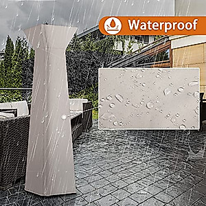 MR. COVER Pyramid Patio Heater Cover for Hiland, Outdoor Heater Cover Waterproof, Propane Heater Cover Heavy Duty with Zipper, 21W x 21D x 90H