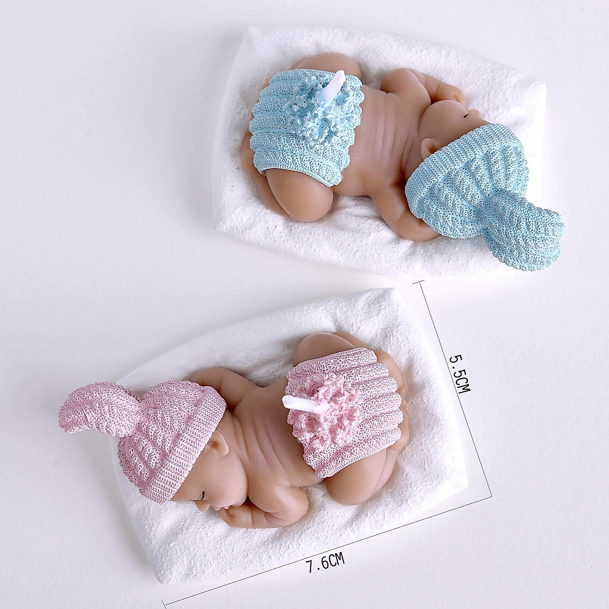 iLikePar Birthday Candle Brown Sleeping Baby Cake Topper Candle for Party Baby Shower and Wedding (Blue)