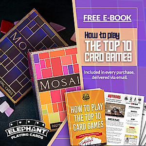Mosaic Gemstone Playing Cards, Elegant Embossed and Foiled Deck of Cards with Fully Custom Designs with Free Card Game eBook, Premium Card Deck, Cool Poker Cards, Unique Colors for Kids & Adults