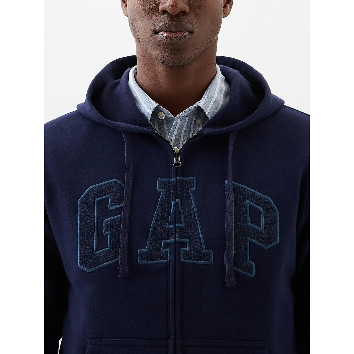 GAP mens Logo Hoodie Zip Sweatshirt, Tapestry Navy, X-Large US
