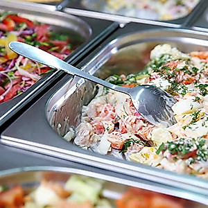 10 Pack 1/9 Size 4 Inch Deep Hotel Pans Anti Clogging Stainless Steel Steam Table Pans Commercial Metal Food Catering Trays for Hotel, Restaurant, Buffet, 0.8 mm Thick, 6.9 L x 4.3 W