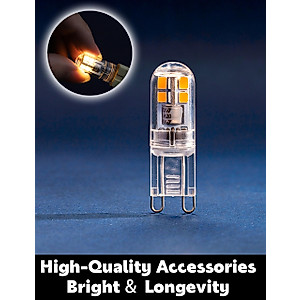 Xyanmc G9 LED Bulbs Low Wattage 2W 200LM LED Night Light Bulbs, 20W Replacement, 2700K Warm White, AC120V Bi-Pin Base Bulbs for Chandelier Pendant Under Cabinet Lights No Flicker Non-Dimmable,10 Pack