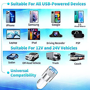 [Apple MFi Certified] iPhone Car Charger, KYOHAYA 4.8A Dual Port USB Smart Power Fast Car Charger with 2 Pack Lightning Cord Quick Car Charging for iPhone 14 13 12 11 Pro Max/XS/XR/X/8/SE/iPad/AirPods