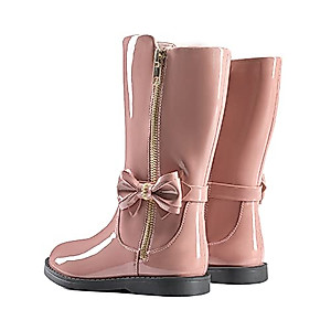 DREAM PAIRS SDBO224K Girls Side Zipper Riding Boots Mid Calf Shoes Size 5 Toddler Pink/PAT