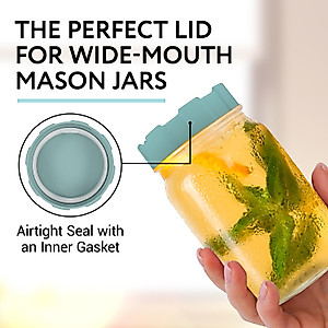 IMPRESA [6 Pack] Wide Mouth Mason Jar Lids - Reusable, Stackable Plastic Lids Wide Mouth - Durable Nesting Wide Mouth Canning Lids in 3 Colors - Airtight Storage Plastic Lids for Mason Jars Wide