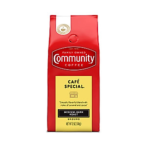 Community Coffee Café Special Blend, Medium Dark Roast Ground Coffee, 12 Ounce Bag (Pack of 1)