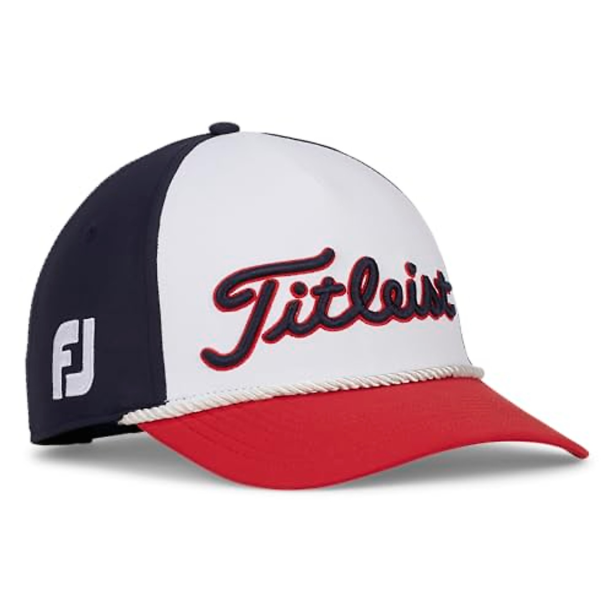 Titleist Men's Standard Tour Rope Golf Hat, Navy/Red/White, One Size