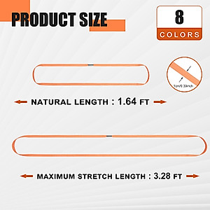 Shappy 8 Pieces 3.28 ft Trash Can Bands Large Rubber Bands Garbage Can Bag Holder 13-30 Gallon Garbage Can, Colorful Litter Box Band Loop for Trash Can Outdoor, 8 Colors